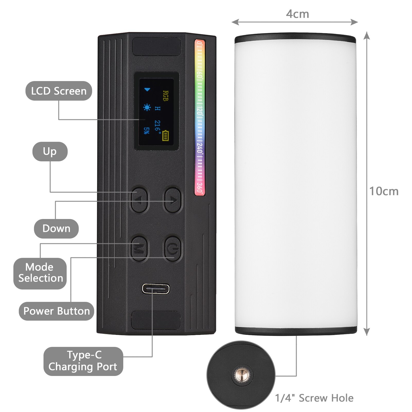 Andoer W100RGB Mini LED Video Light RGB Fill Light... – Grandado