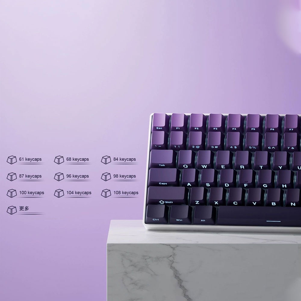 131 Keys Purple Gradient Keycaps Cherry Height PBT... – Grandado