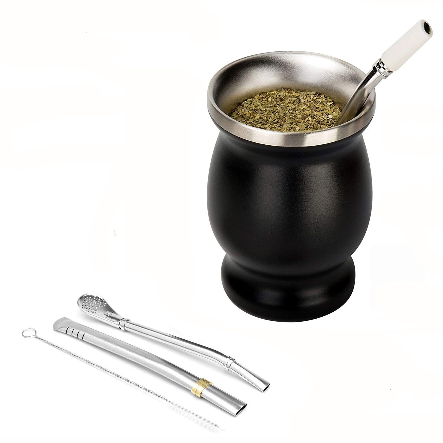 Juego de taza y Bombilla Mate Yerba-incluye una ta... – Grandado