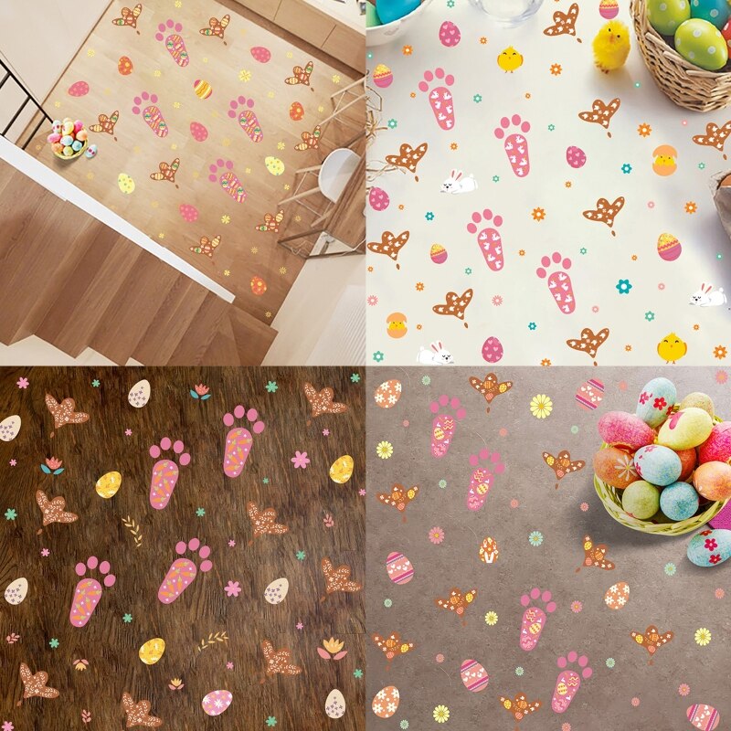 Easter Stickers Cartoon Bunny Egg Footprint Decal ... – Grandado