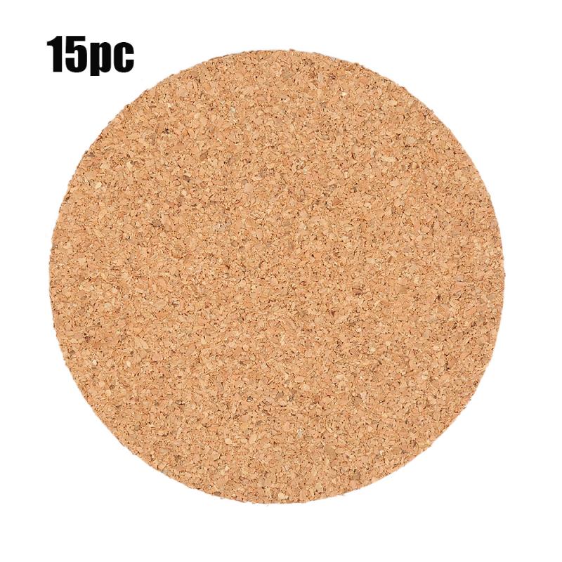 Cup Mat Natural Round Wooden Slip Slice Cork Coast... – Grandado