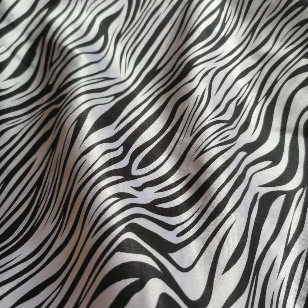 Satin Fabric Zebra Glossy Weaved Sateen Fabric Pol... – Vicedeal