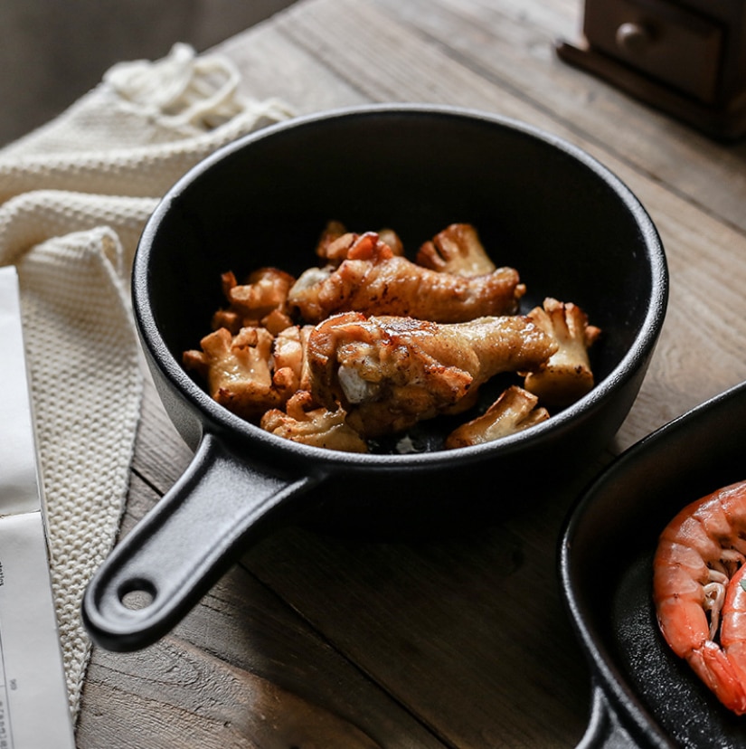 Black Ceramic Plate Anti-scratch Flat Bottom With ... – Grandado