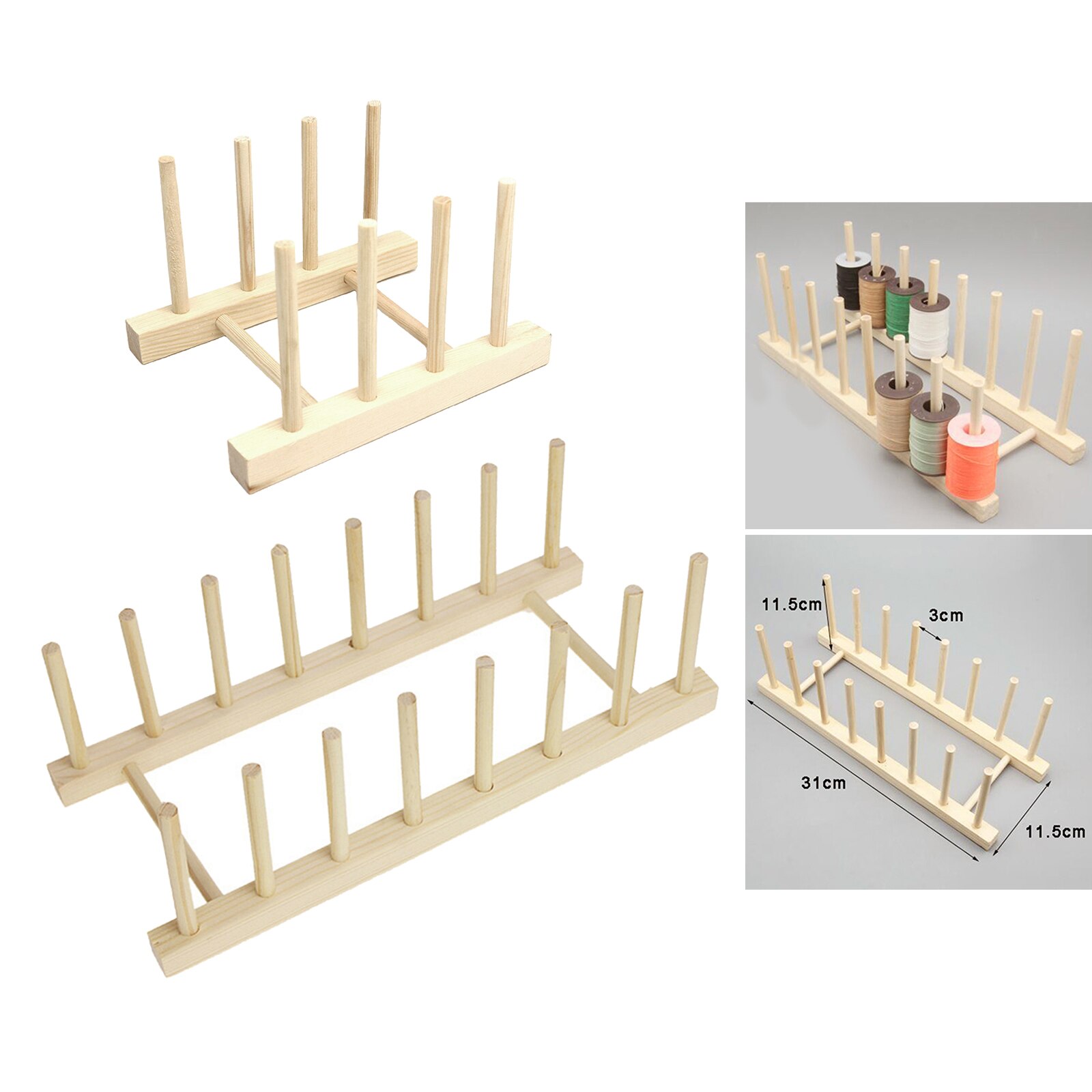 Wood Thread Stand Rack Holds Organizer Free Standi... – Vicedeal