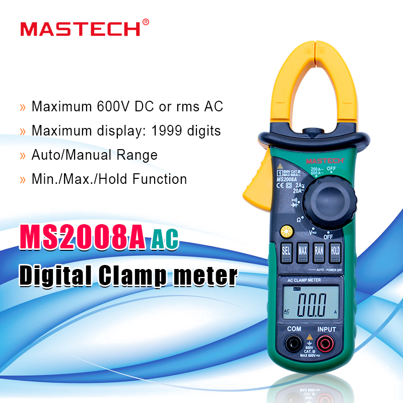 MASTECH MS2008A Digital Clamp Meters Auto Range Cl... – Grandado