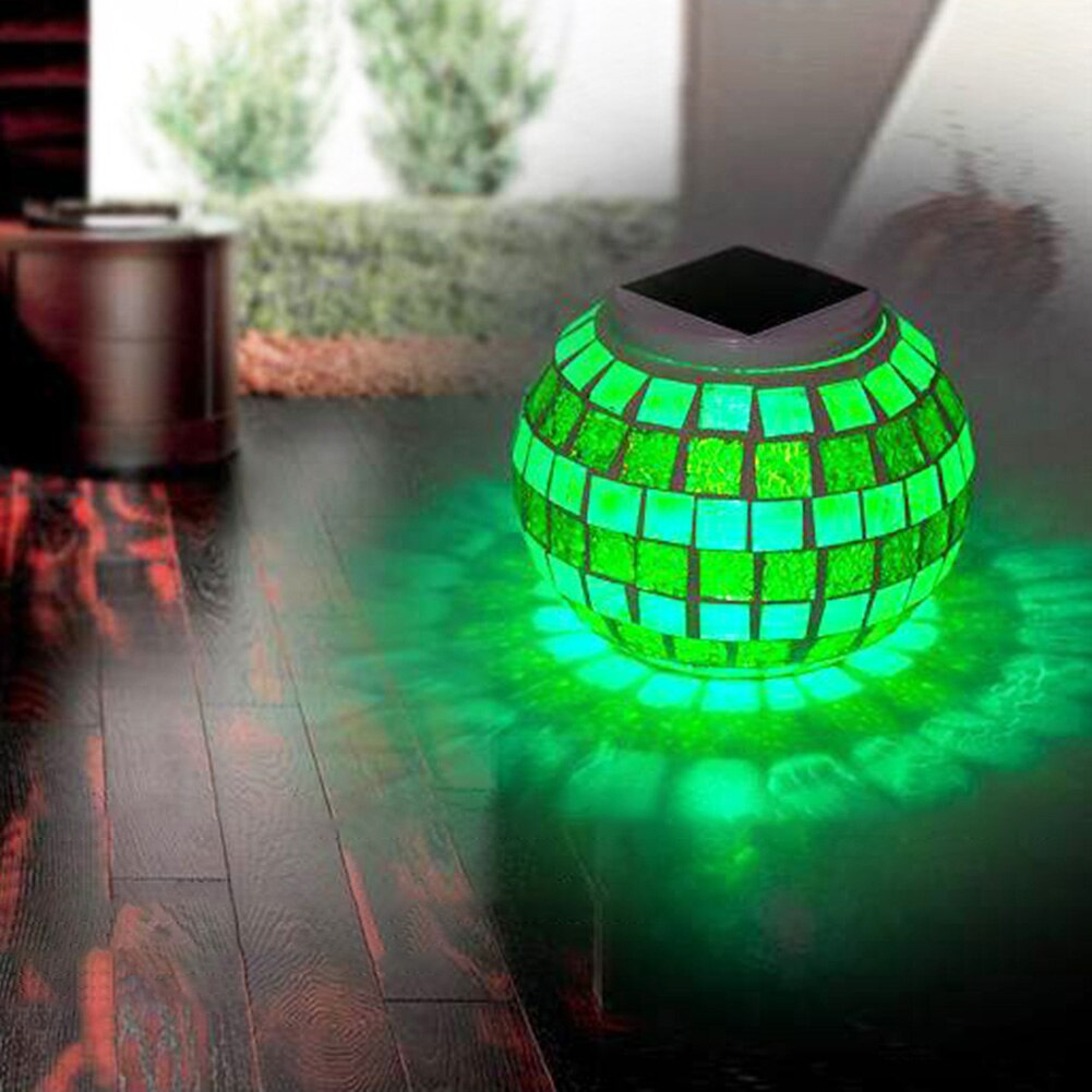 Solar Power LED Crystal ball Mosaic Glass Ball Col... – Vicedeal