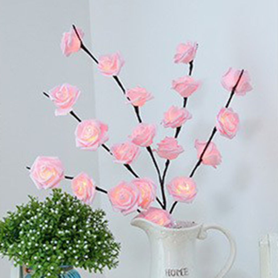 73CM LED Rose Flower Branch Light 20 Bulbs Christm... – Grandado