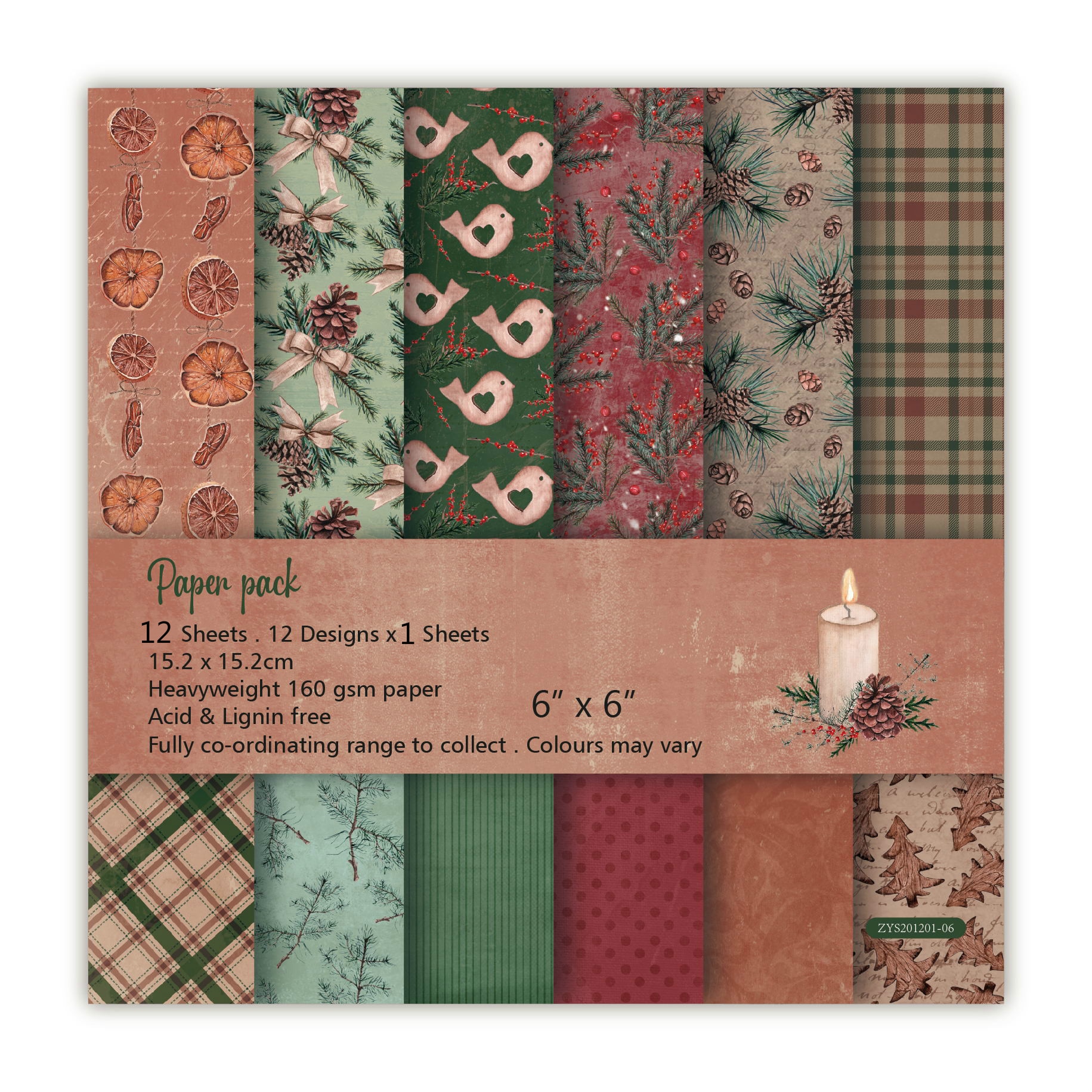 ZFPARTY 12 Sheets Christmas Scrapbooking Pads Pape... – Grandado