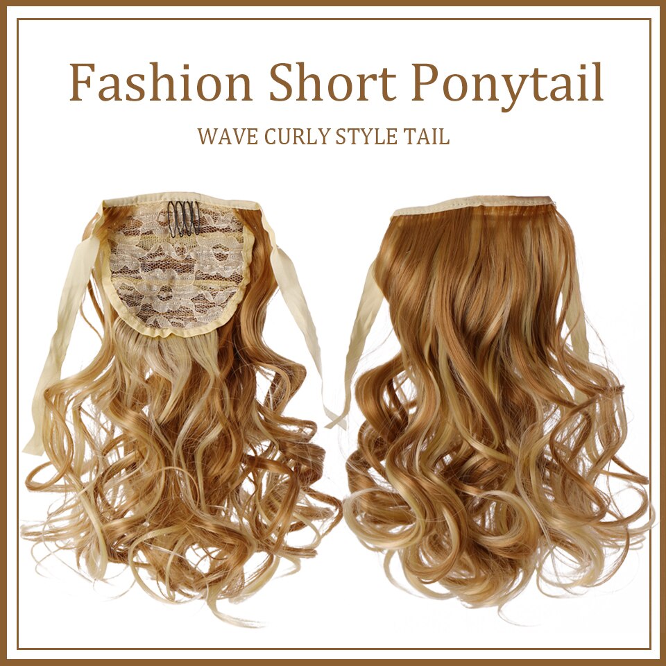 HUAYA Short Wave Curly Synthetic Hair Ponytail Wit... – Grandado