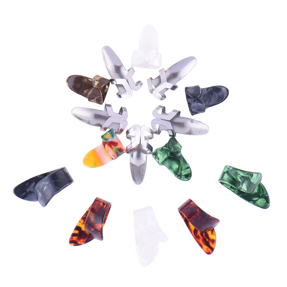 15 stücke Edelstahl Celluloid Thumb Pick Finger Gi... – Vicedeal