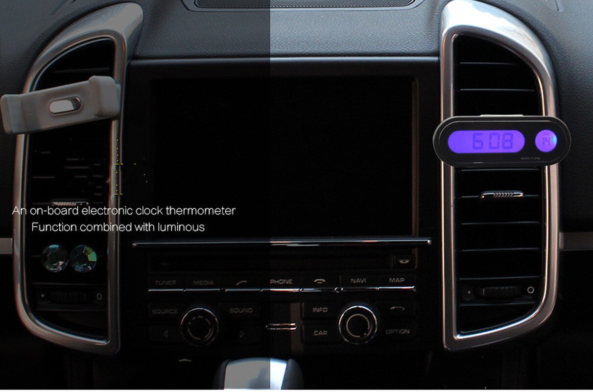 Portable 2 In 1 Car Digital Temperature Clock Disp... – Grandado