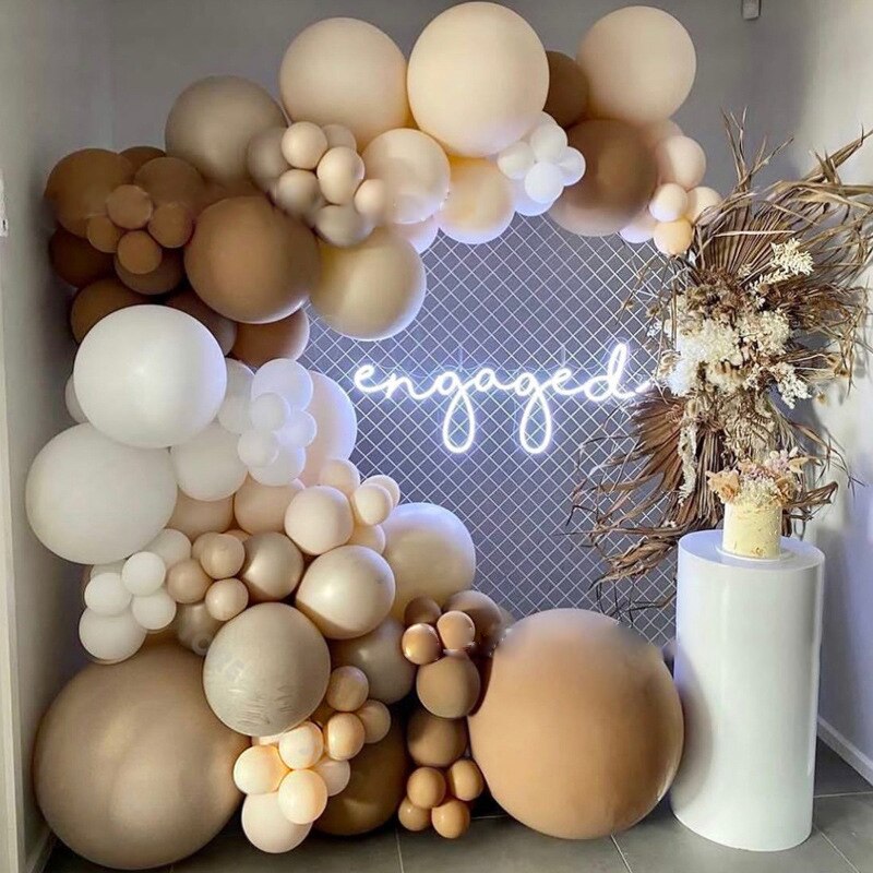 Arco de globos Retro de Color piel, globo de guirn... – Grandado