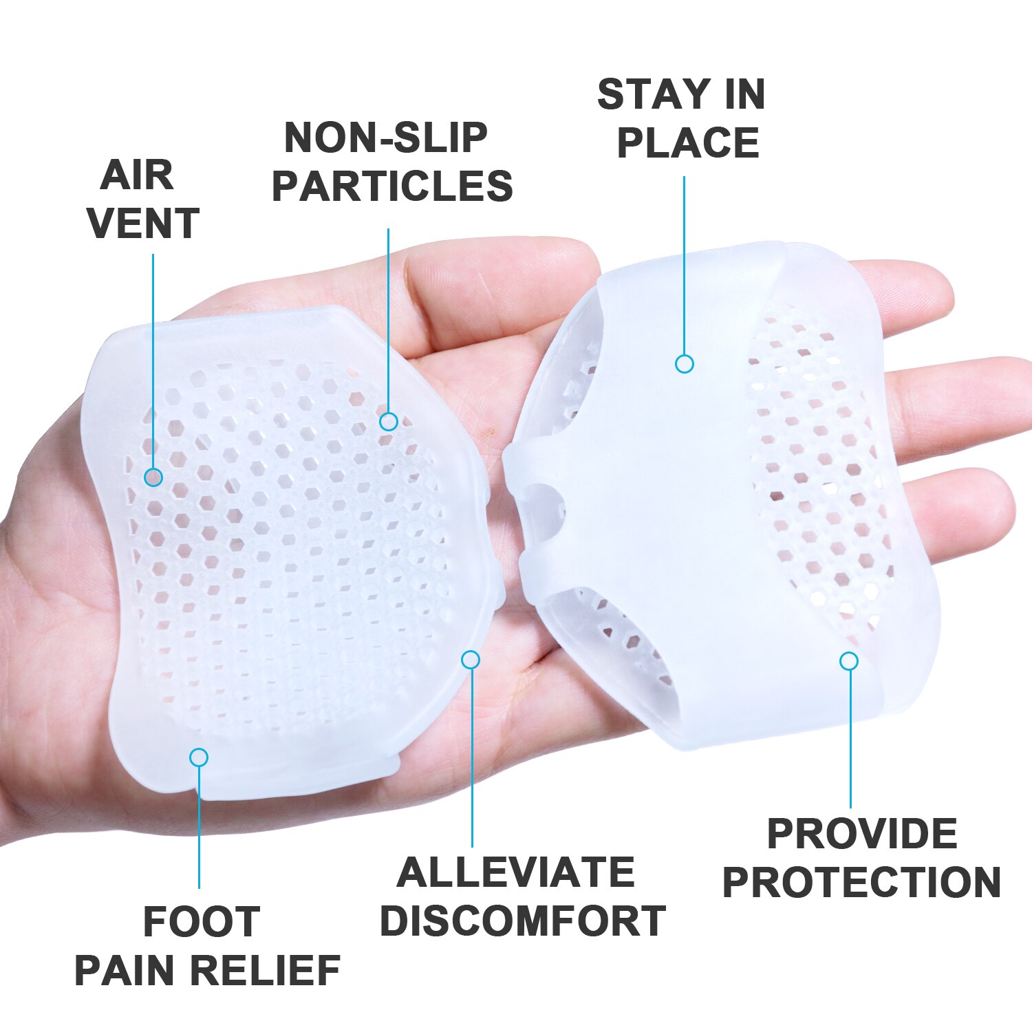 2 Stuks/1 Paar Witte Zachte Voorvoet Pads Silicone... – Grandado