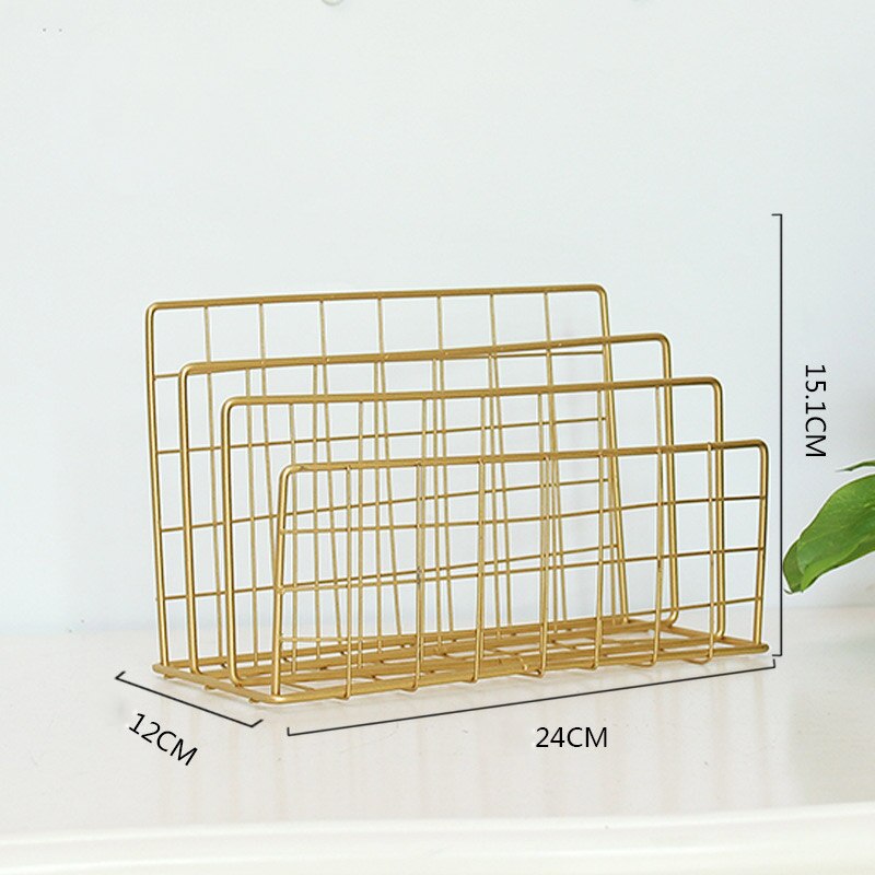 Vintage Wrought Iron Desktop Storage Rack Magazine... – Grandado