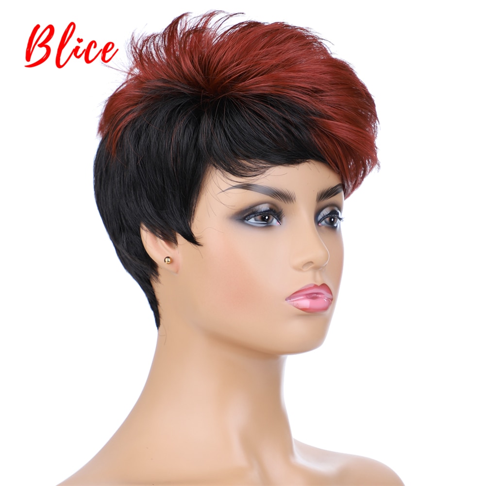 Blice Synthetic Hair Mix Color Wigs Short Natural ... – Grandado
