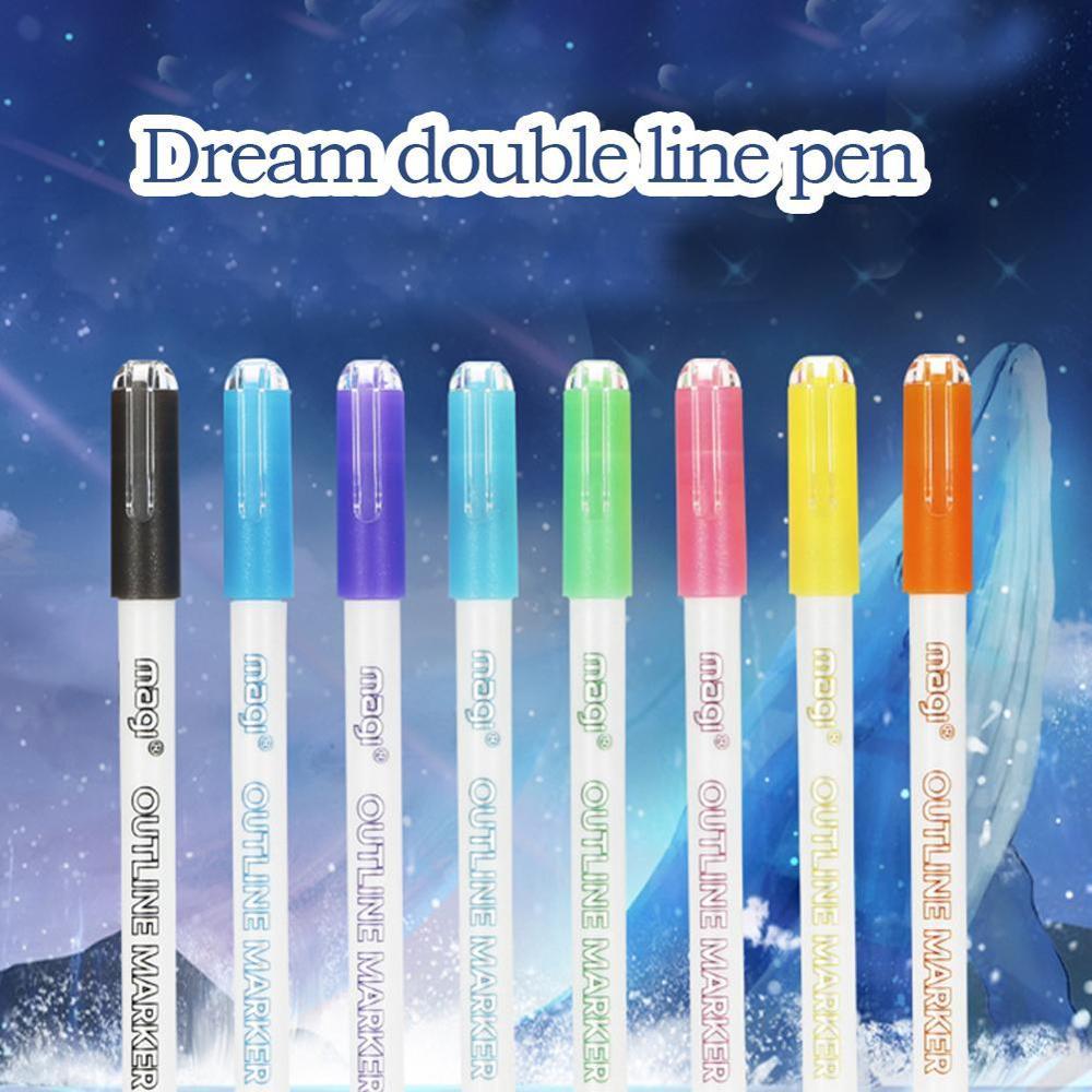 1 Pc Card Schrijven Tekening Pennen Dubbele Lijn O... – Vicedeal