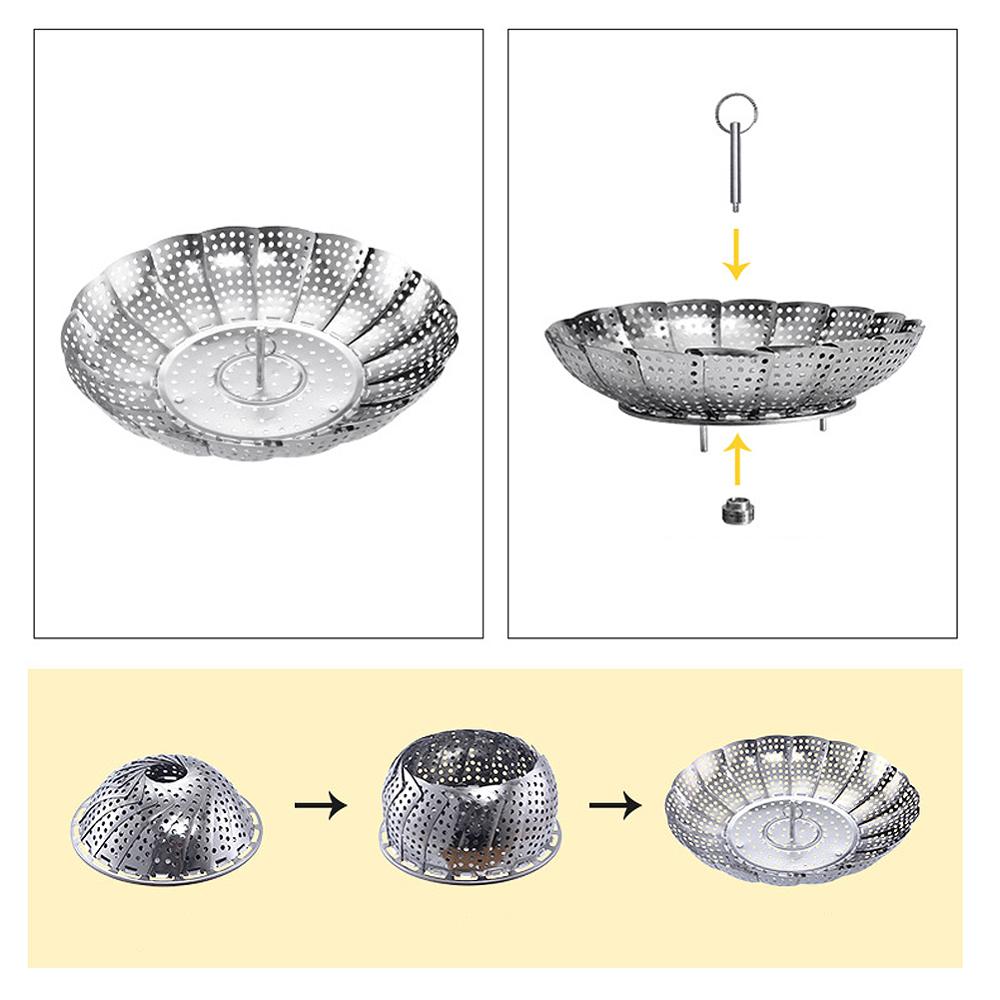 Folding Stainless Steel Steamer Basket Mesh Vegeta... – Grandado