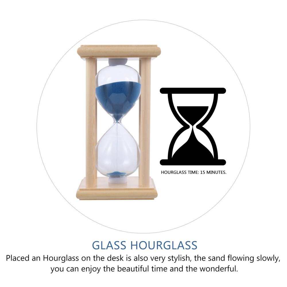 Transparent Glass Hourglass Timer Minutes Wooden F... – Grandado