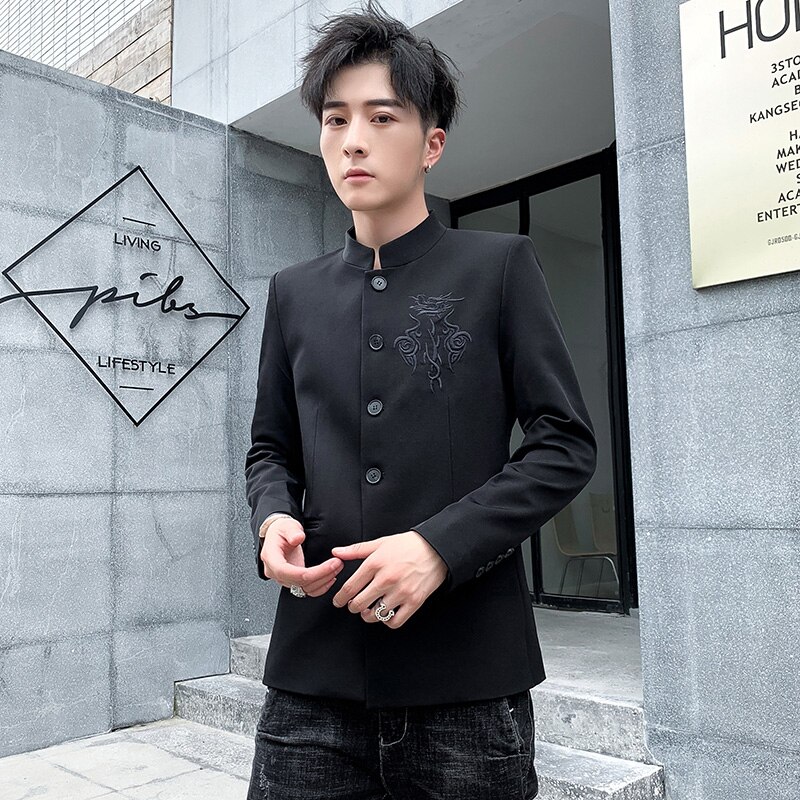 Standing collar suit male spring and autumn coat m... – Grandado