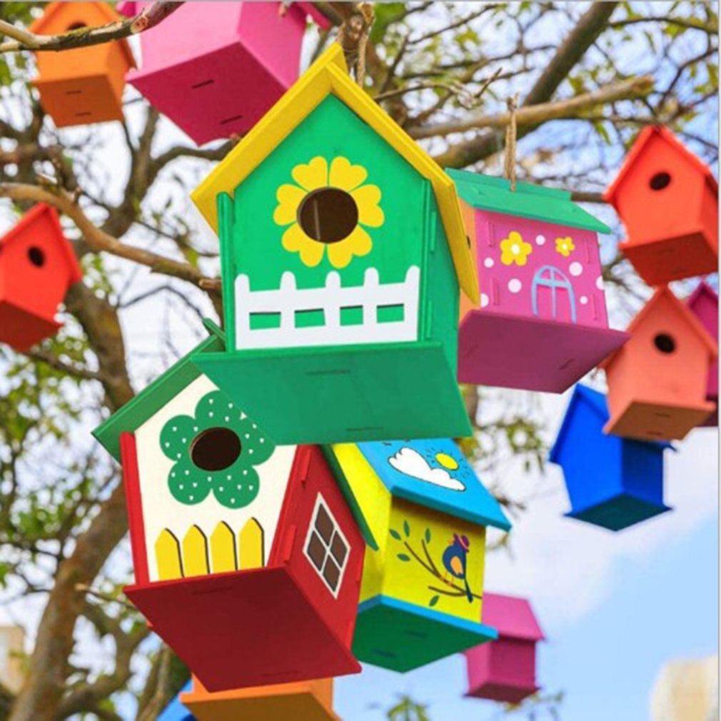 DIY Nest House Bird House Bird Box Handmade Wooden... – Grandado