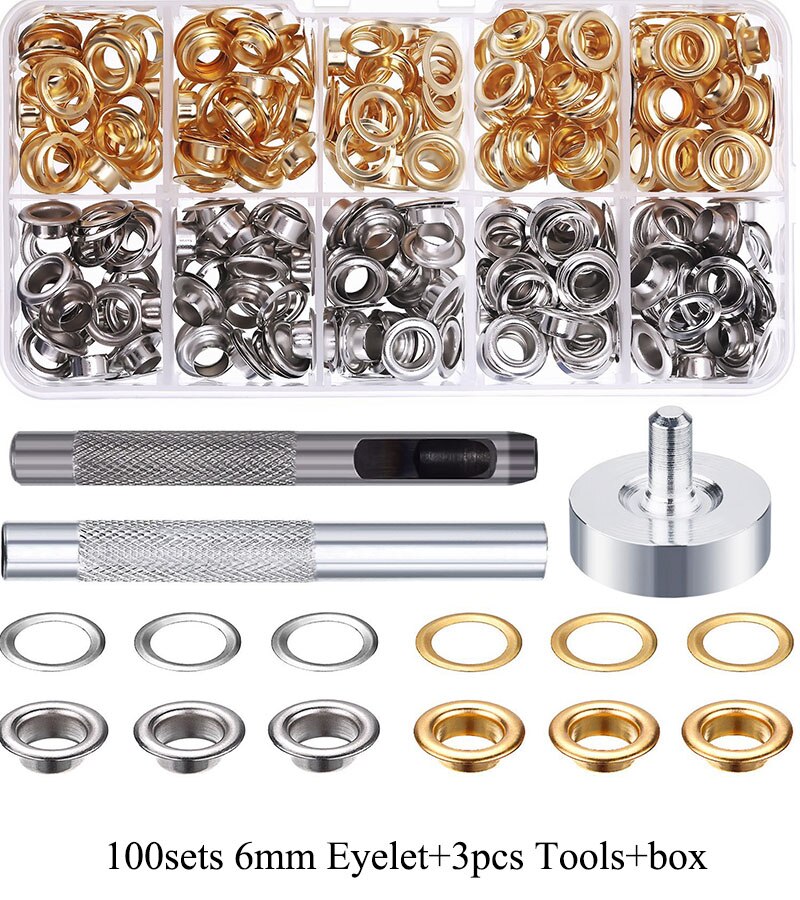 100/200Sets 6mm Eyelet Set Metal Button Holes Garm... – Grandado