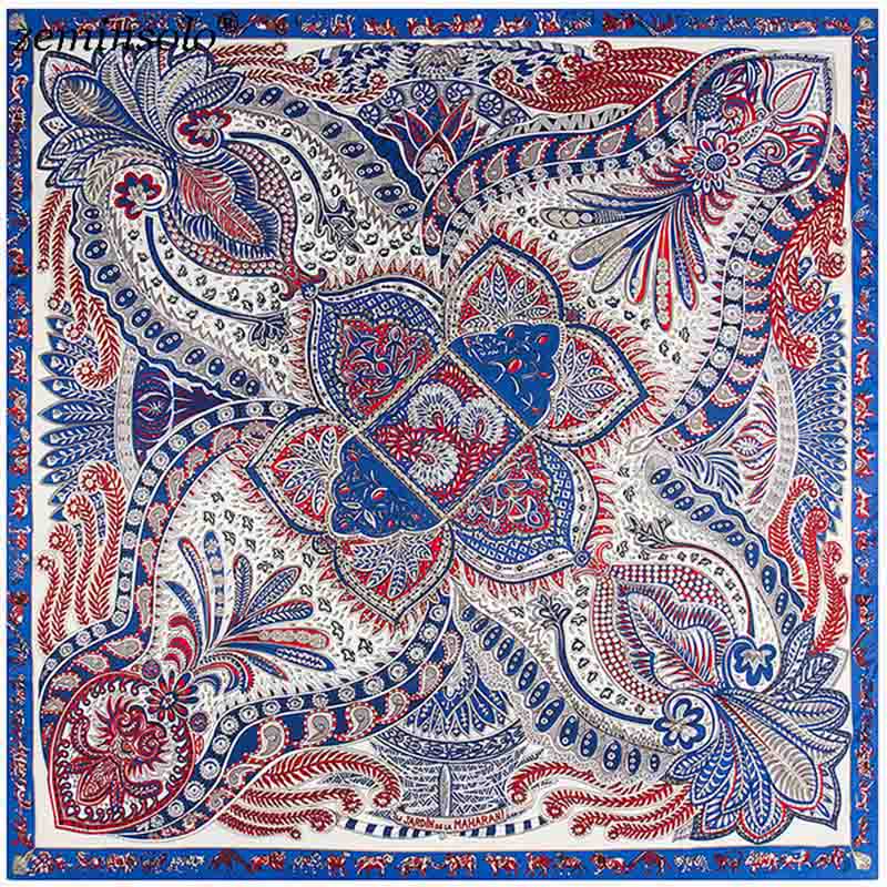 Square Scarf Luxury Brand Twill Silk Scarves For W... – Grandado Square Scarf Luxury Brand Twill Silk Scarves For W... – Grandado