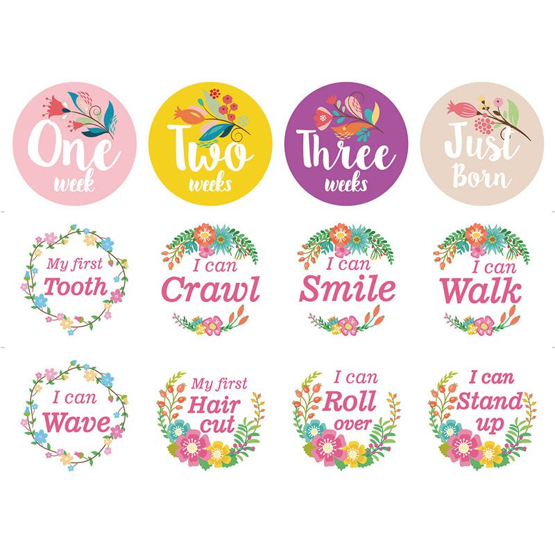 12 Pcs/Set First Year Baby Monthly Milestone Photo... – Vicedeal