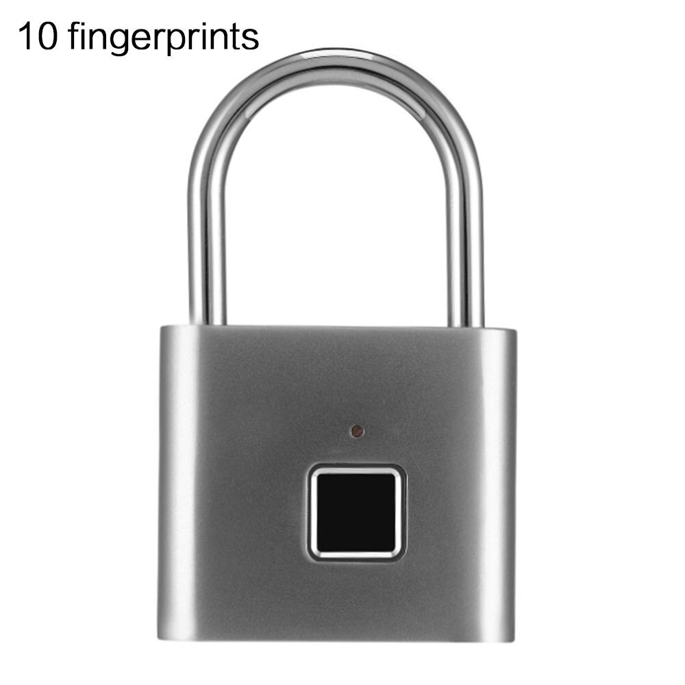 Fingerprint Padlock Black/Silver Fully Automatic T... – Grandado