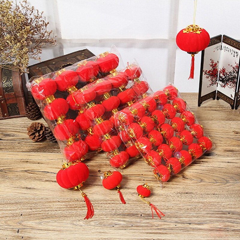 20/30pcs Flocking Red Lanterns DIY Craft Cute Chin... – Vicedeal