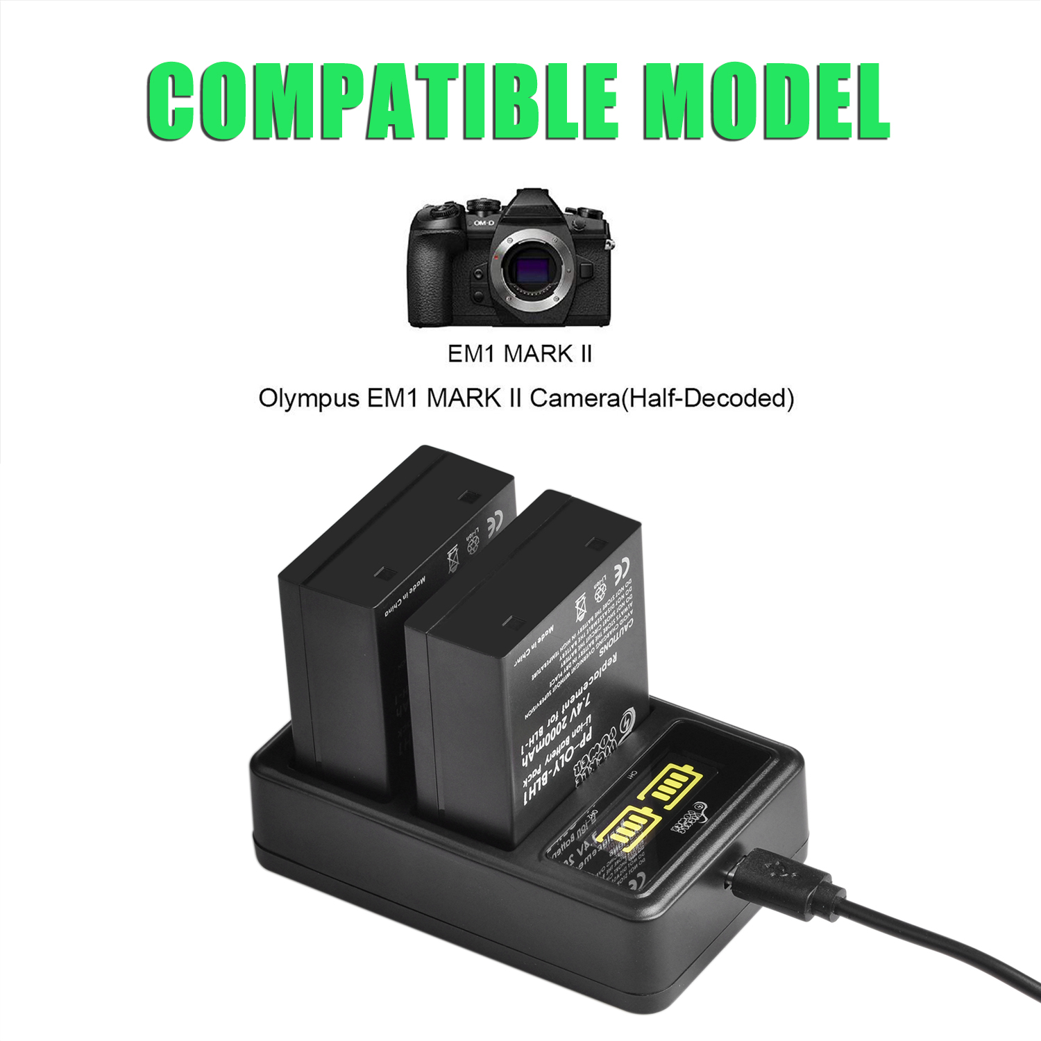 Pickle Power 7.4V 2000mAh BLH-1 BLH1 Camera Batter... – Grandado