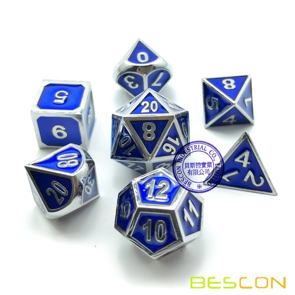 Bescon Deluxe Shiny Chrome and Blue Enamel Solid M... – Vicedeal