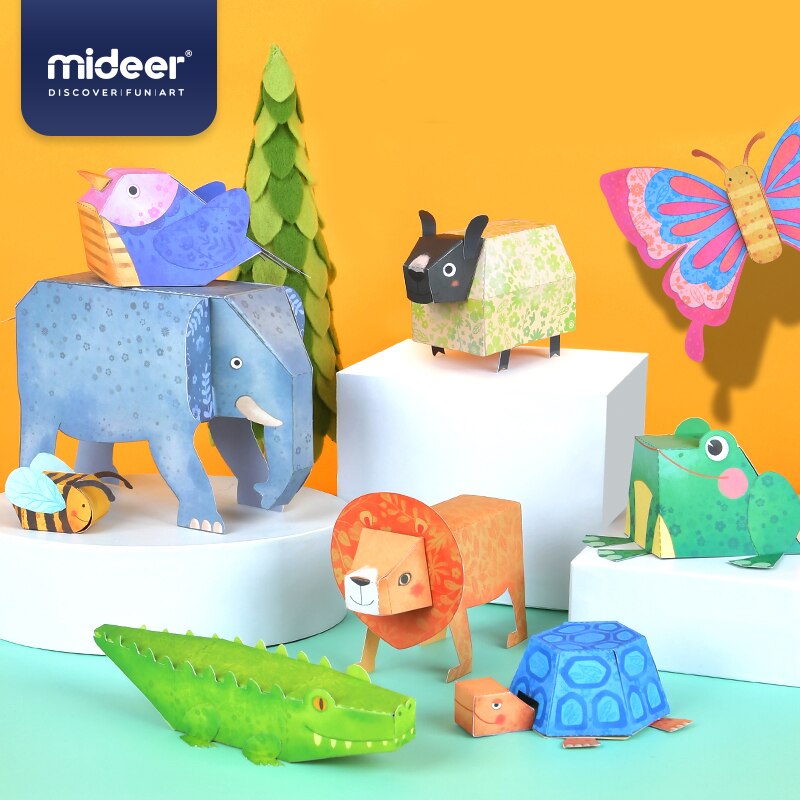 Mideer Children Origami Paper Handmade Animals 3D ... – Grandado