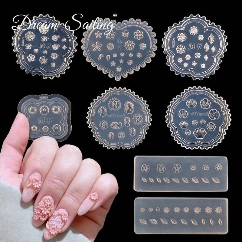 3D Silicone Mold Nail Art Stamping Nail Carving Sc... – Grandado