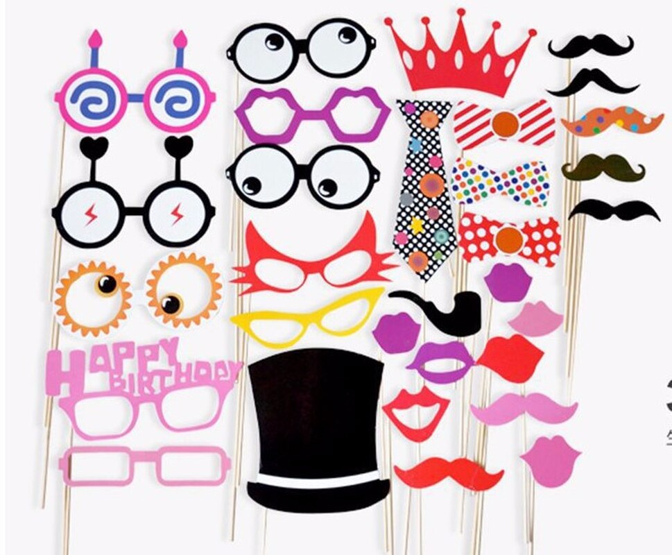 Wedding DIY Decoration Photo Booth Props Funny Mas... – Vicedeal