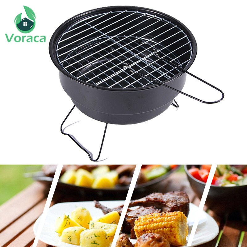 Mini Portable Round Foldable BBQ Grill for Outdoor... – Grandado