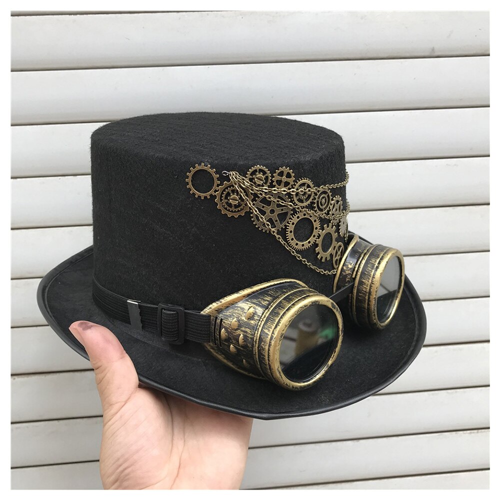 Men Women Retro Handmade Steampunk Top Hat With Ge... – Grandado
