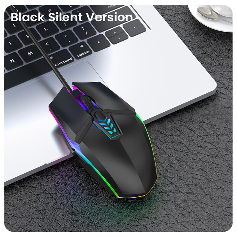 USB wired Mute Gaming Mouse 6-button 1600 DPI RGB ... – Grandado