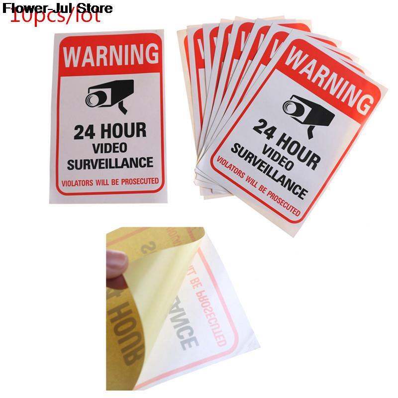 5 Sheets Wall Sticker 24H Video Camera System Warn... – Grandado