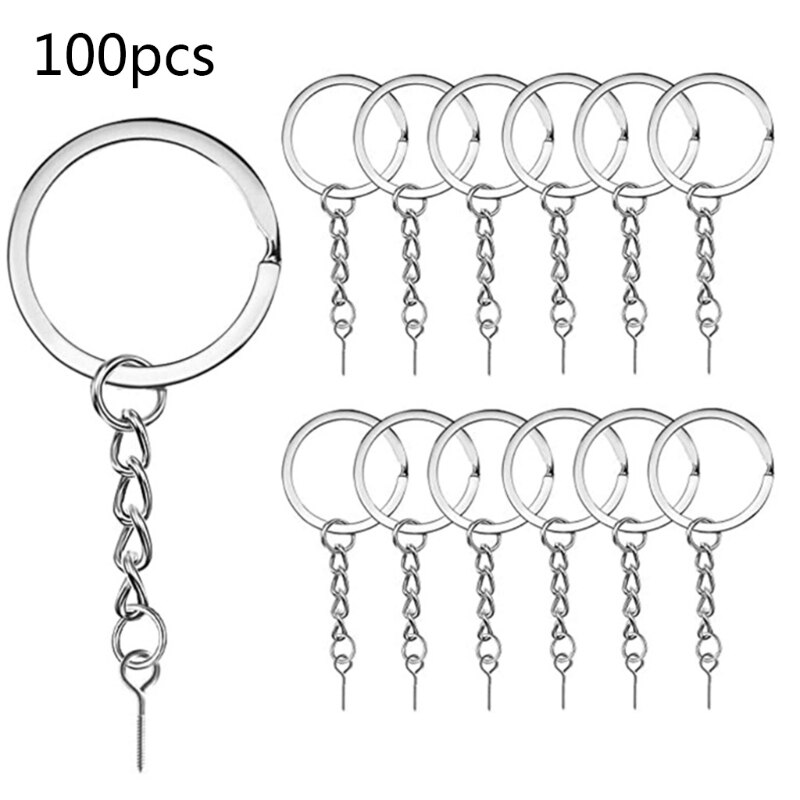 100 Pieces Flat Key Rings Kit Alloy Anti-rust Keyr... – Grandado