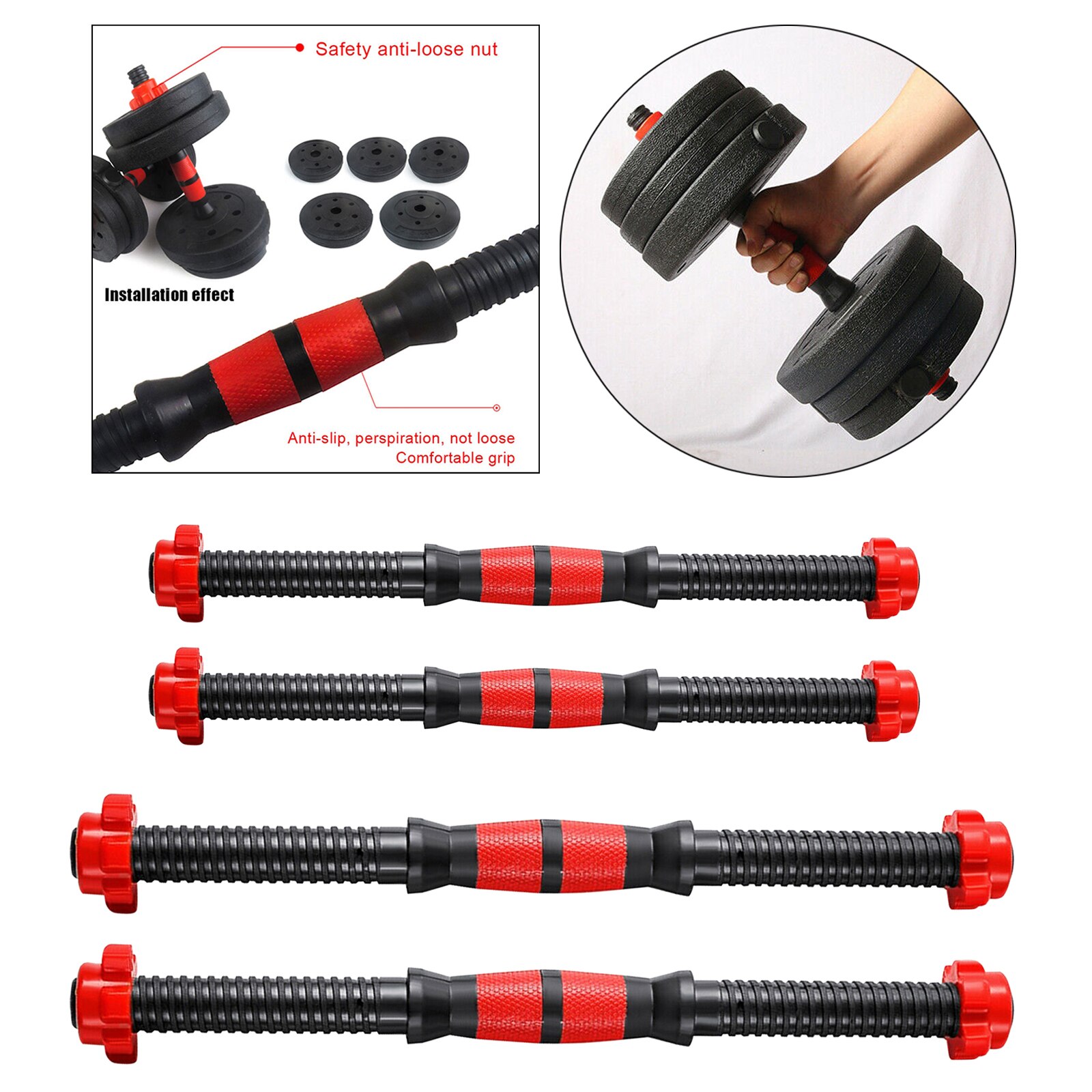 Anti-Slip Dumbbell Bar 1 Inch Threaded Dumbbell Ha... – Vicedeal