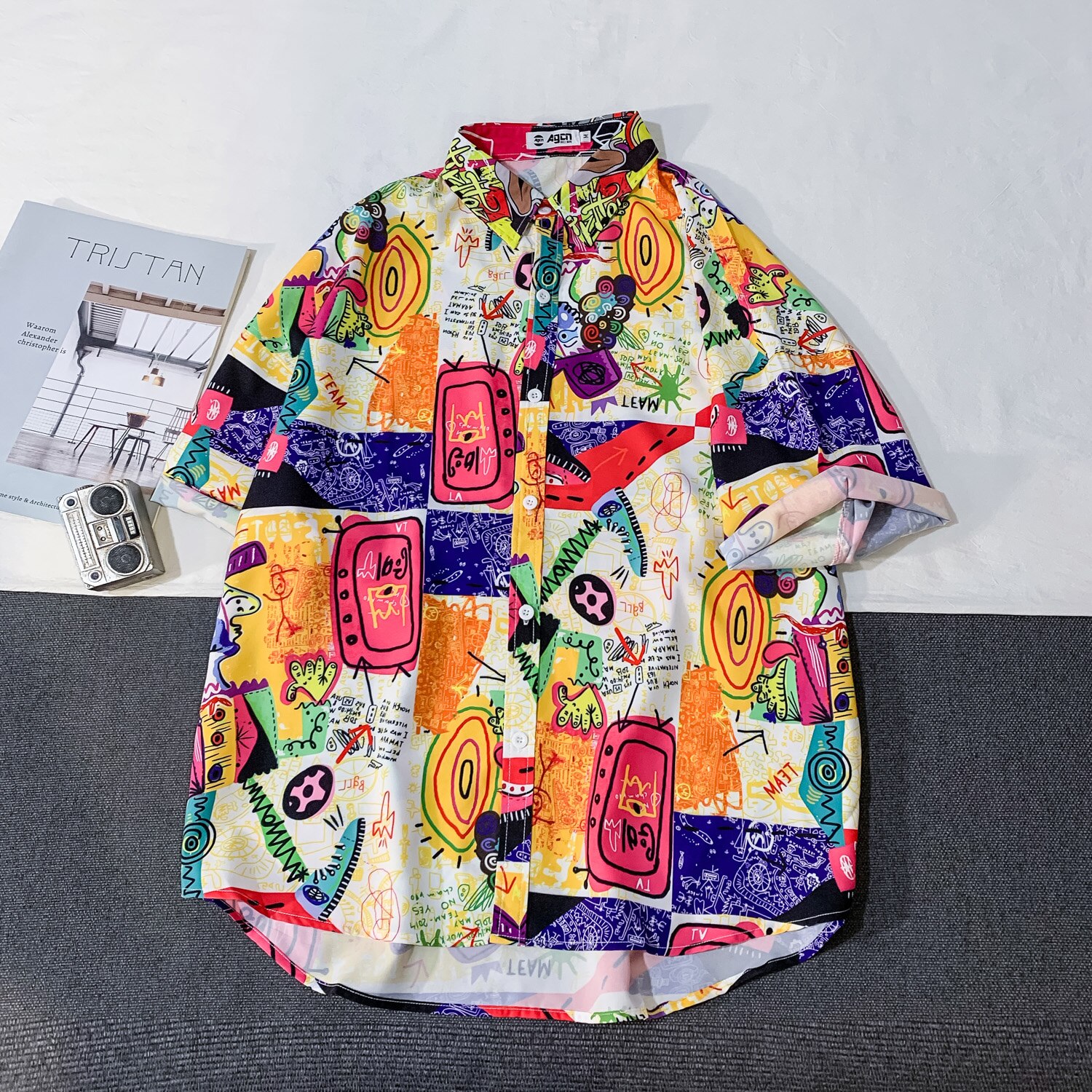 Vintage Hawaiian Shirts Streetwear Hip Hop Harajuk... – Vicedeal