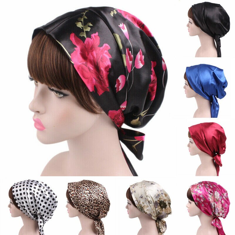 Head Cover Satin Turban Wrap Headscarf Silk Night ... – Vicedeal