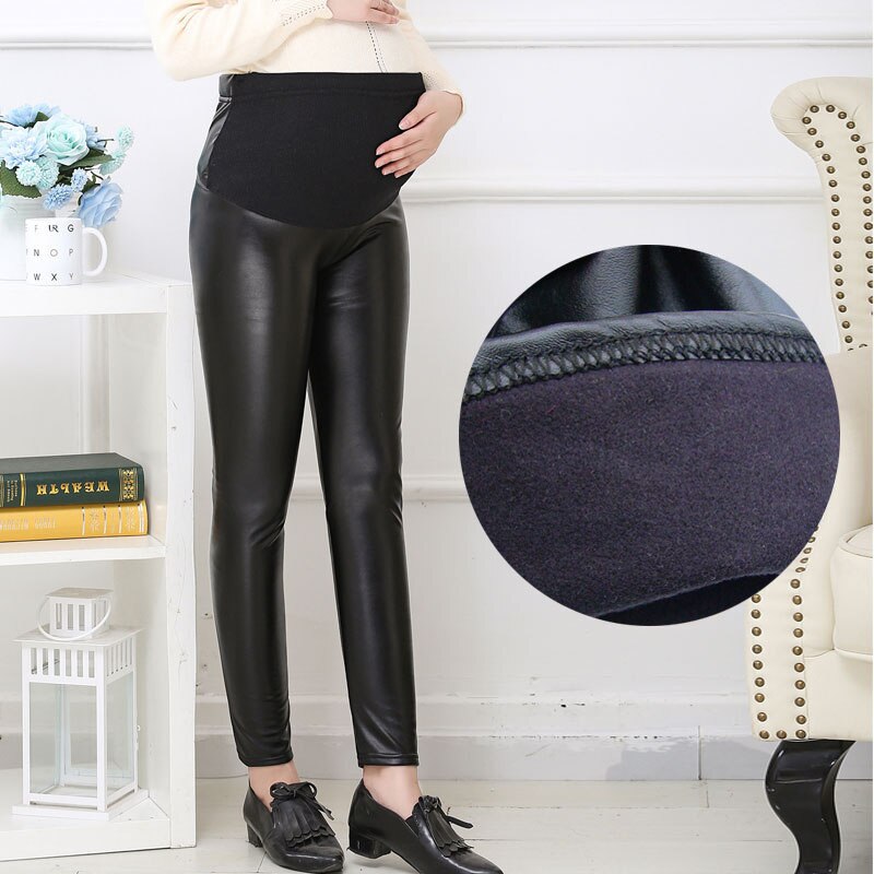 Winter Maternity Pant Faux Leather Slim Leggings P... – Grandado
