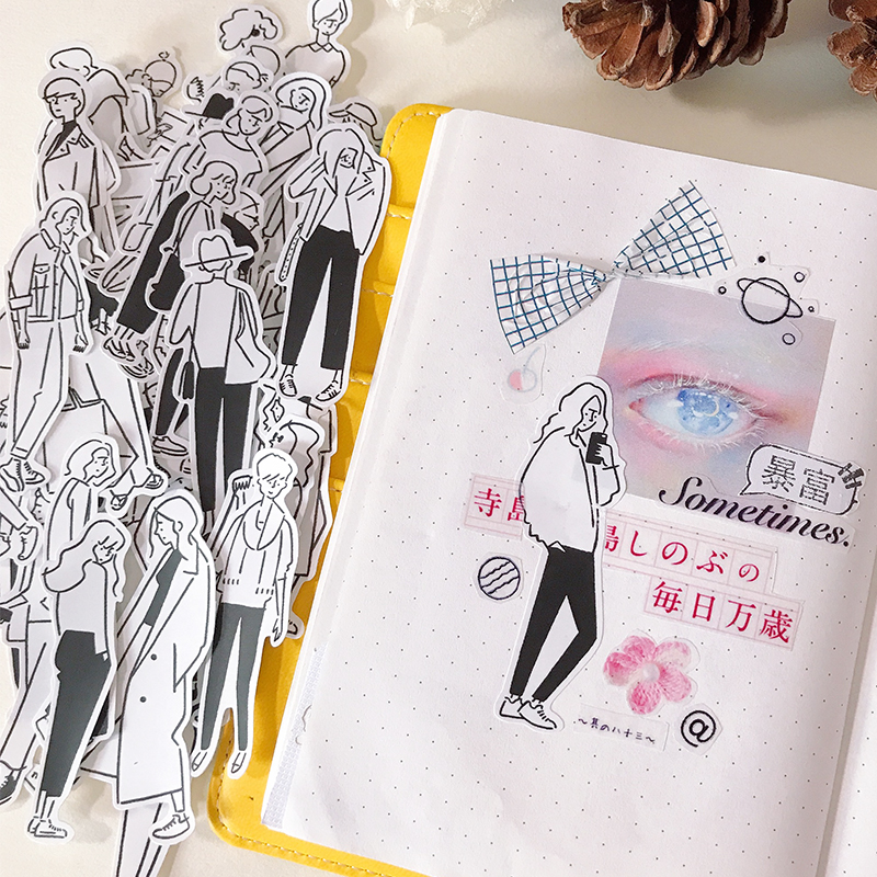 32pcs Scrapbooking Aesthetic Stickers Vintage Blac... – Grandado