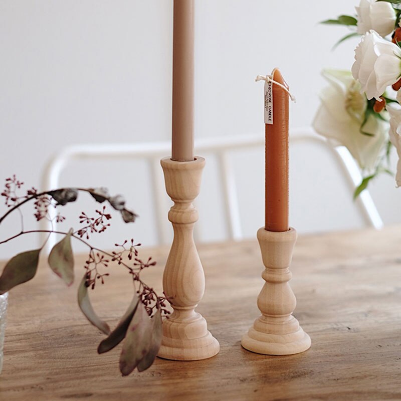 Wood Candle Holder For Wedding Decorations Candles... – Grandado