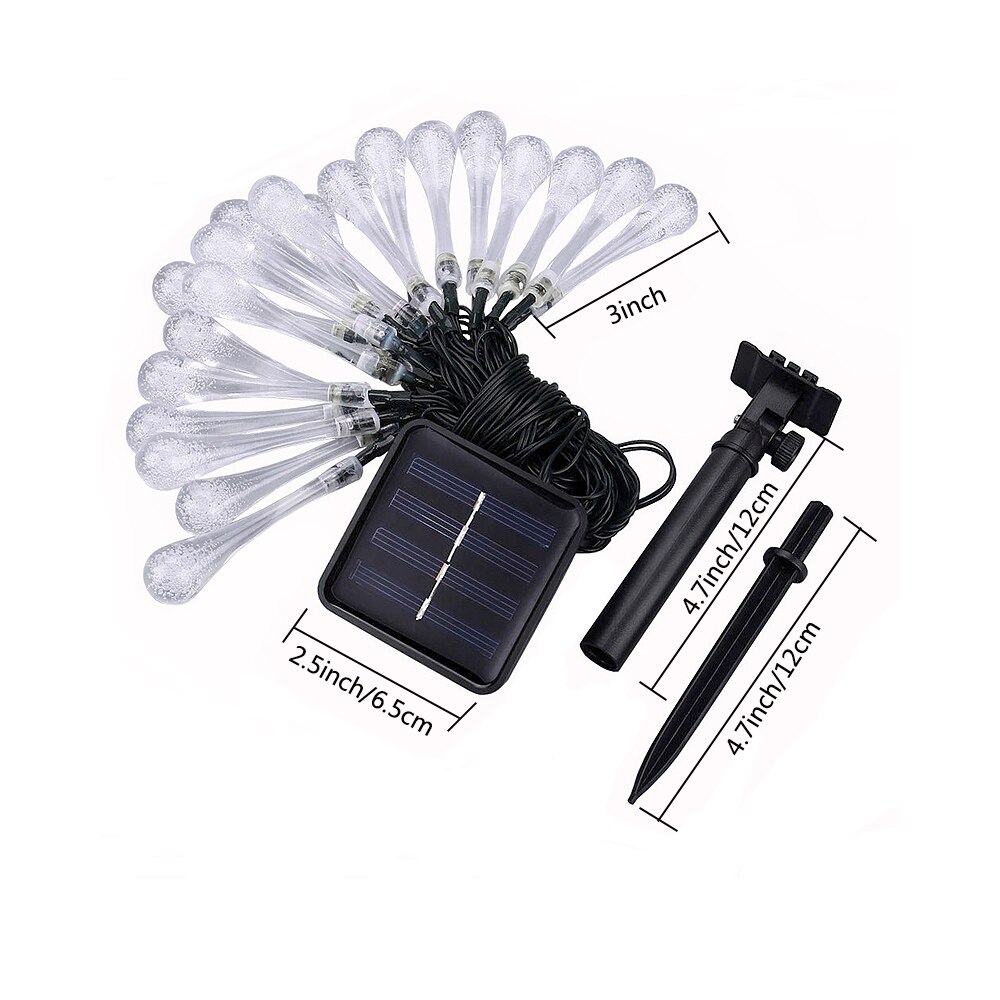 20 led's solar tuinverlichting, regendruppel solar... – Grandado