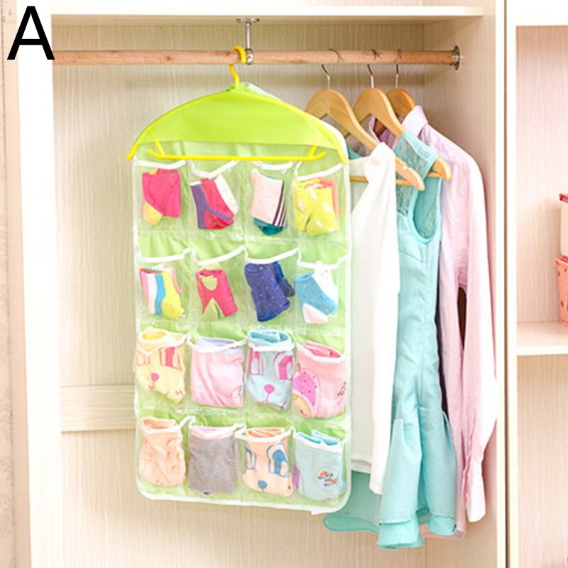 16 Pockets Closet Hanging Bag Socks Bra Underwear ... – Grandado