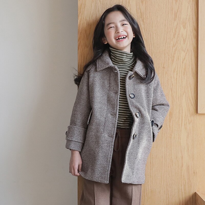 Wool Coats for Girls Blend Girls Jackets Autumn Lo... – Grandado