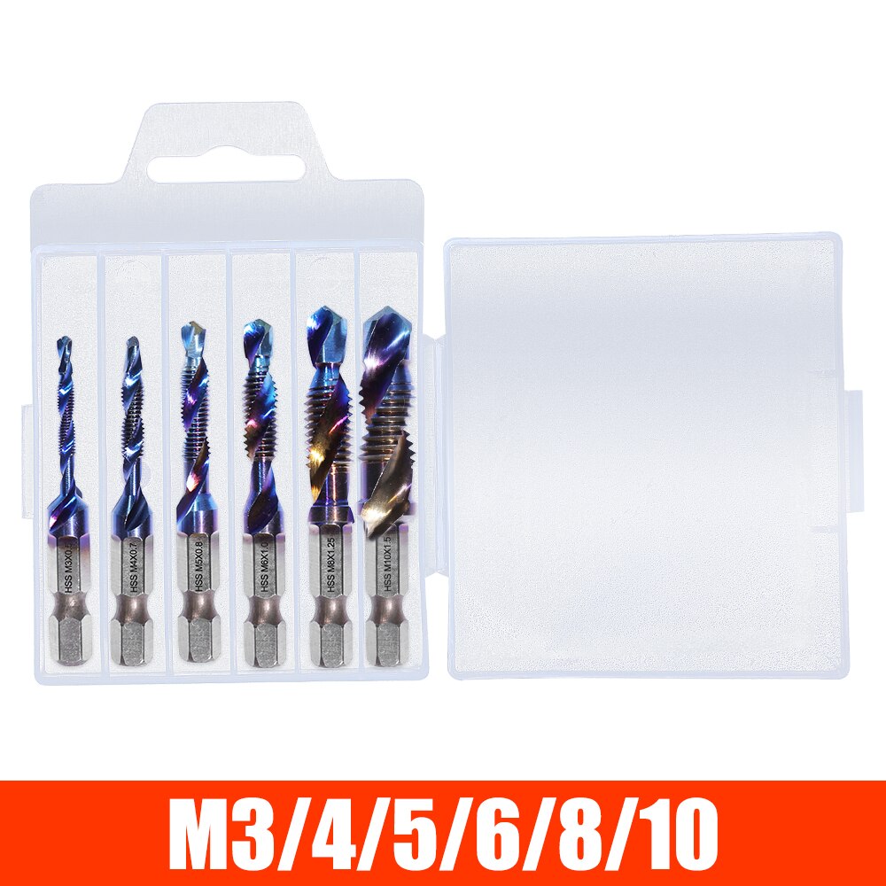Metric Thread Tap Drill Bits Set Hex Shank Titaniu... – Grandado