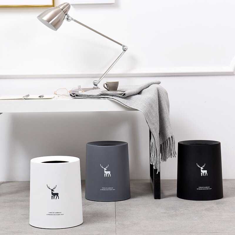 WBBOOMING 3 Colors Plastic Elk Round Garbage Baske... – Vicedeal